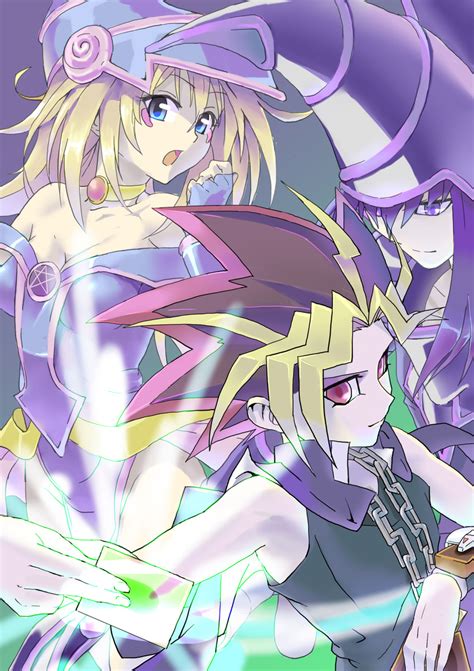 Dark Magician Girl Mutou Yuugi Yami Yuugi And Dark Magician Yu Gi