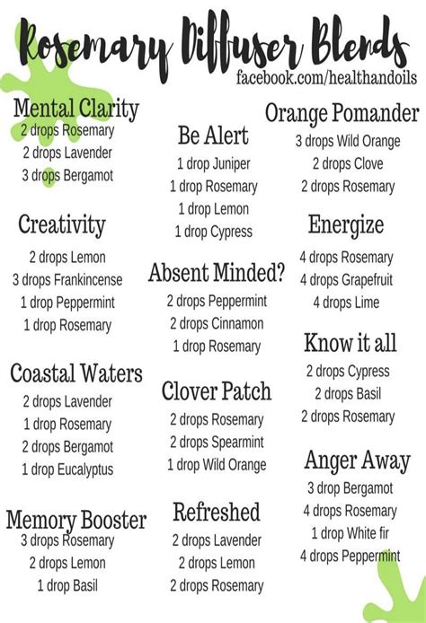 Rosemary Diffuser Blends Essential Oil Diffuser Blends Essential