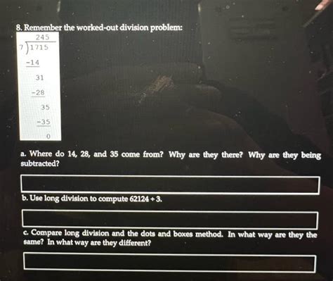 solved 8 remember the worked out division problem a where