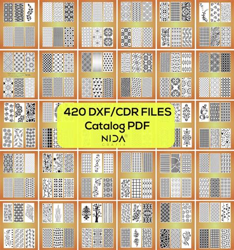 420 Dxf Cdr Patterns File And Catalog Pdf Cnc File Panel Templates Panel Collection Stencil Vec