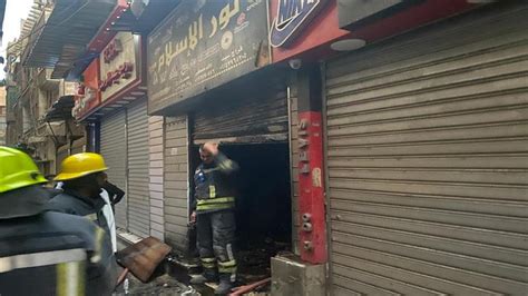 حريق بأحد المحال التجارية بحي الموسكي صور مصراوى