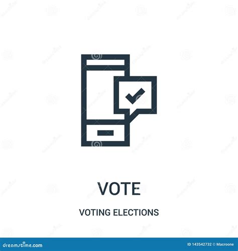 Vote Icon Vector From Voting Elections Collection Thin Line Vote Outline Icon Vector