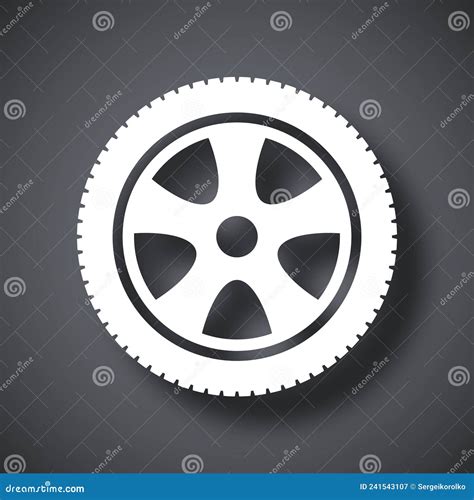 Icono De La Rueda Del Vehículo Vector Ilustración del Vector