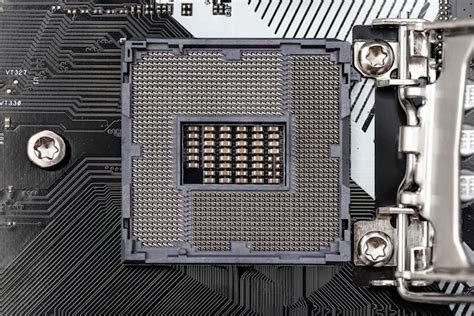 Premium Photo Top Macro Shot Of Empty Modern Lga 1200 Socket For Cpu