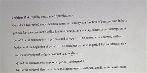 Solved Problem 114 Equality Constrained Optimization