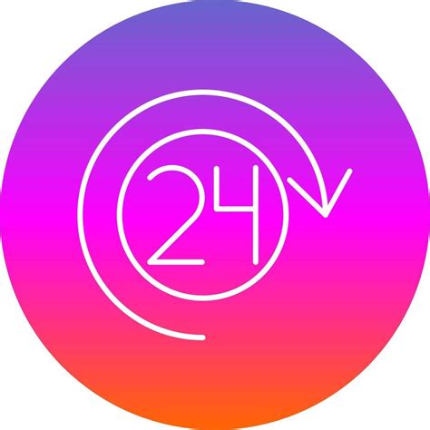 Abierto 24 Horas Línea Degradado Circulo Icono 38735475 Vector En Vecteezy