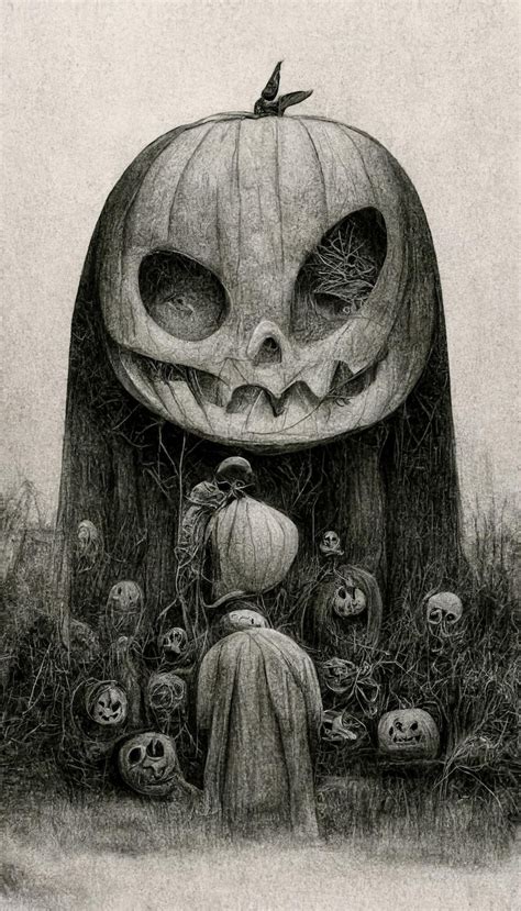 Premium Photo Halloween Illustration Pencil Drawing Style Spooky