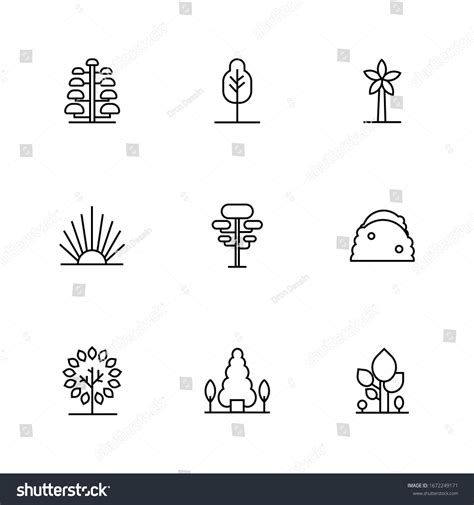 Tree Line Icon Naturally Beautiful Symbol Stock Vector Royalty Free Shutterstock