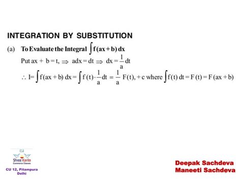 Integration Basic Concept Substitution PDF Physics Science