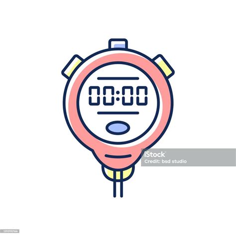 스톱워치 Rgb 컬러 아이콘 스톱워치에 대한 스톡 벡터 아트 및 기타 이미지 스톱워치 계시기 타이머 Istock