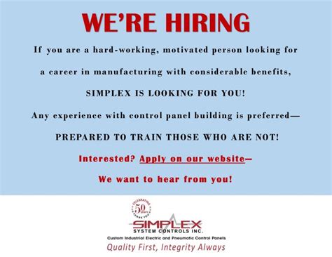 Simplex System Controls On Linkedin Simplexsystemcontrols Werehiring