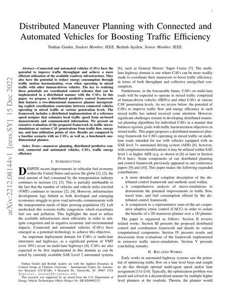 Pdf Distributed Maneuver Planning With Connected And Automated