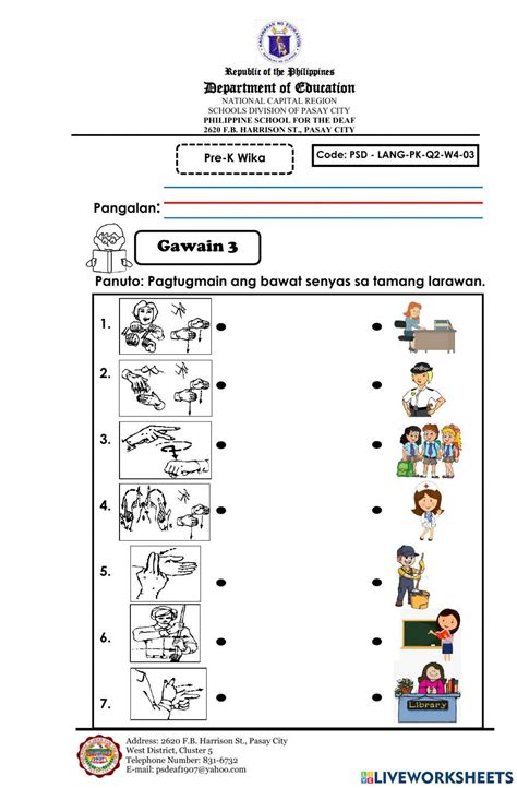 Paglalarawan Ng Mga Bagay Sa Paaralan Worksheet Live 52 Off