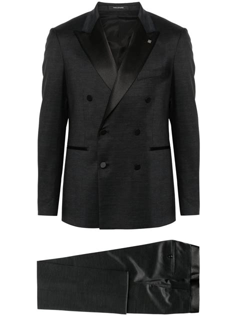 Tagliatore Double Breasted Suit Black Farfetch