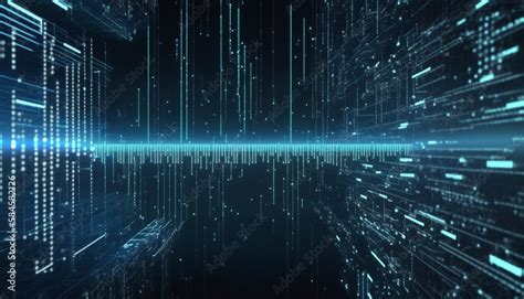 Digital Binary Code Matrix Background Scientific Technology Data Binary Code Network Conveying