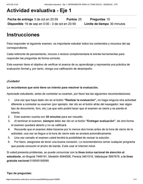 Actividad Evaluativa Eje 1 Herramienta Para La Toma Decis 202260 6c