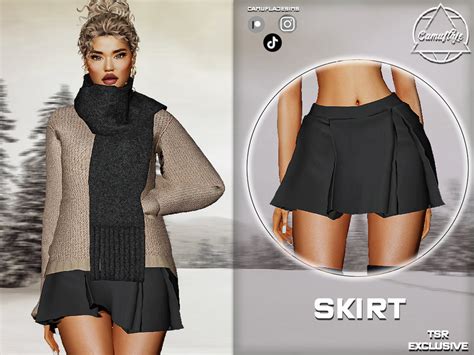The Sims Resource Set 392 Pleated Skirt