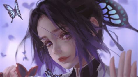 Butterfly Girl Demon Slayer Wallpaper 4k