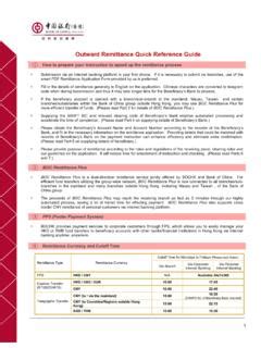 Outward Remittance Quick Reference Guide Outward Remittance Quick