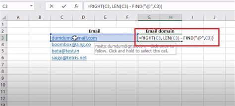 How To Get Domain Name From Email Address Exceltutorial