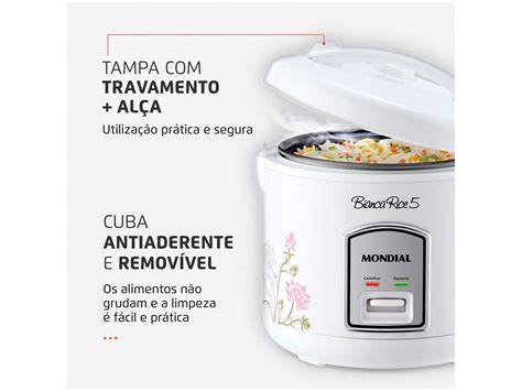 Panela de Arroz Elétrica Mondial Bianca Rice NPE 05 5X 5 Xícaras 400W