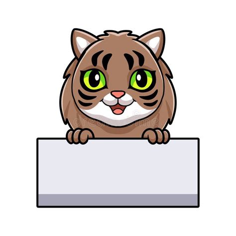 Cute Siberian Husky Dog Cartoon Holding Blank Sign Stock Vector