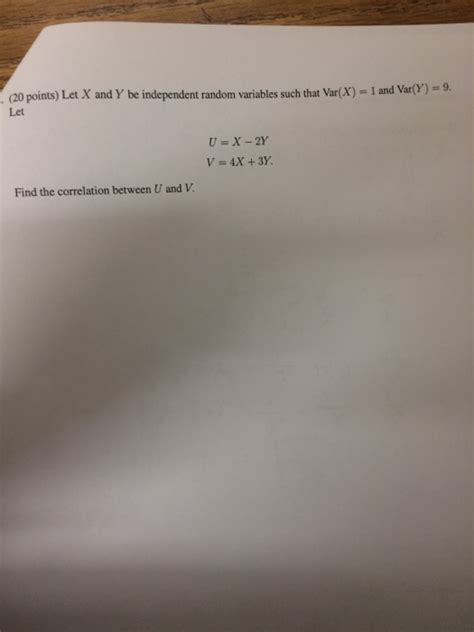 Solved Let X And Y Be Independent Random Variables Such That Chegg