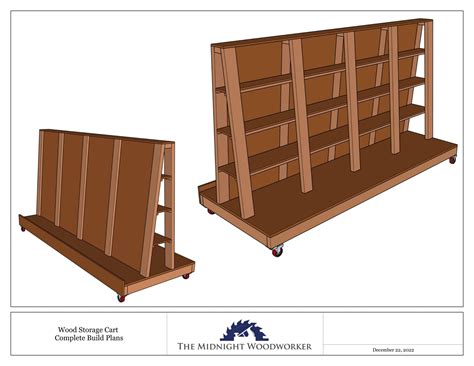 Wood Storage Cart Plans Etsy