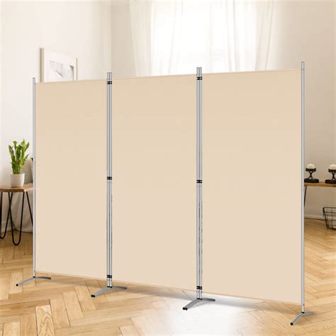 RANTILA 3 Panel Room Divider 6 Ft Tall Folding Privacy Screen Room