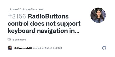 Radiobuttons Control Does Not Support Keyboard Navigation In Xaml