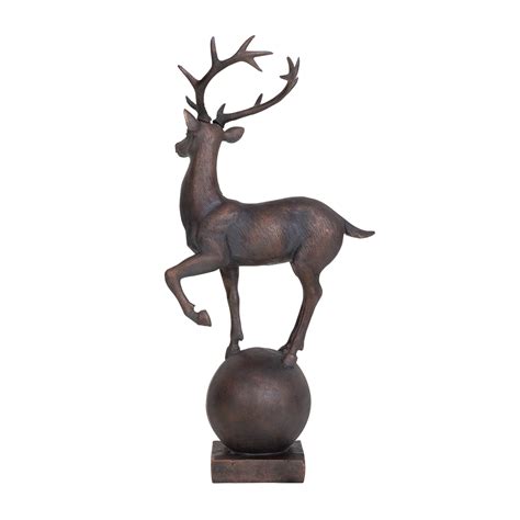 Calm Neutral Six Pointer Stag On Decorative Ball • Roomes Furniture