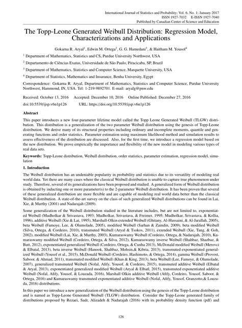 pdf the topp leone generated weibull distribution regression model