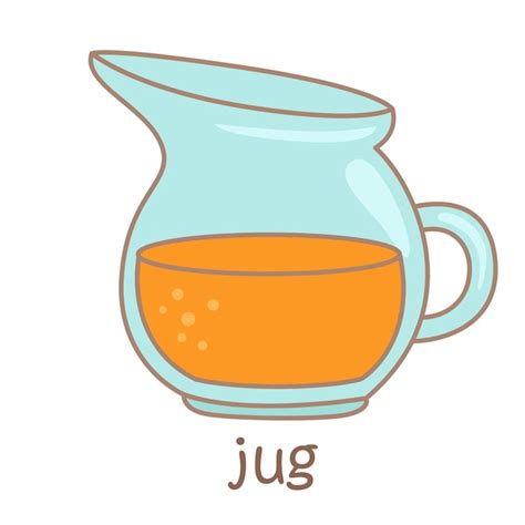 주전자 어휘 그림 벡터 클립 아트에 대 한 알파벳 J 프리미엄 벡터