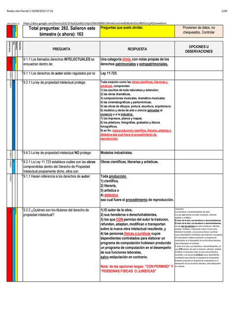 Preguntero De Reales Parcial 2 Para Repaso Antes Del Examen SIMULADOR