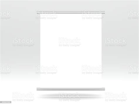 흰색 배경에 배너를 블랭크 롤업합니다 템플릿 모형3d 렌더링 0명에 대한 스톡 벡터 아트 및 기타 이미지 0명 3차원 형태
