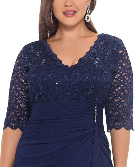 Betsy And Adam Plus Size V Neck Gown Macys