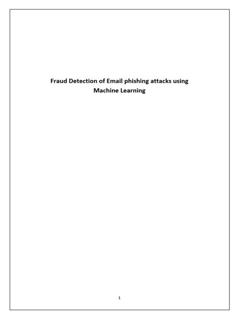 Detection Of Email Phishing Fraud Attacks Using Machine Learning Pdf Machine Learning Phishing