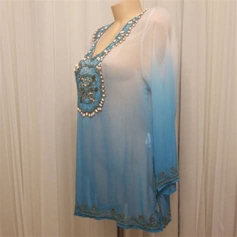 Sonya Swim Sonya Swimsuit Bikini Beaded Coverup One Size Poshmark