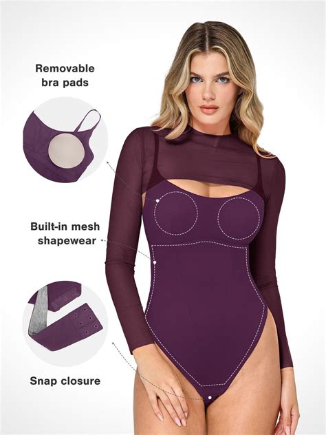 The Shapewear Bodysuit Sheer Mesh Cutout Set Popilush®au