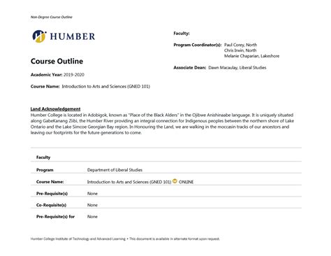 GNED 101 Course Outline 2020 Course Outline Academic Year 2019