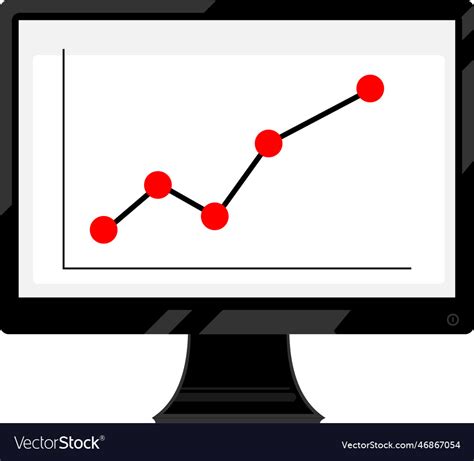 Screen With Ascending Curve Graph Royalty Free Vector Image