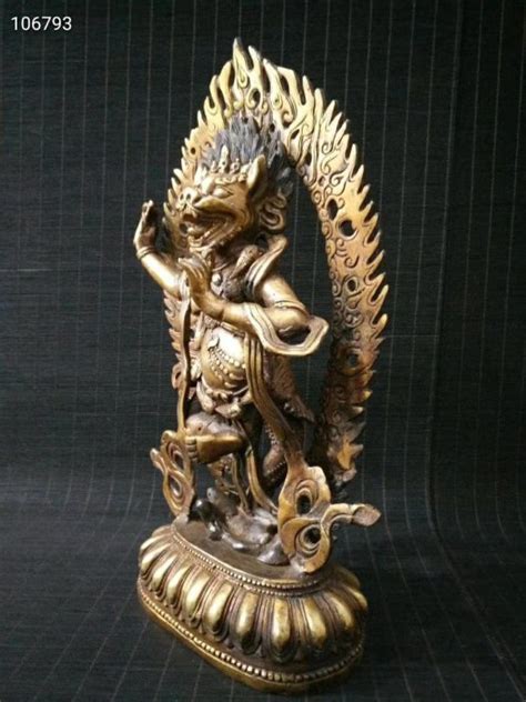 Aaa0917 ‌尼泊爾銅鎏‌金《獅面空行母》 重量 65‌斤 尺‌ 高38cm，宽20cm Yahoo奇摩拍賣