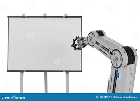 Robot With Empty Canvas Stock Illustration Illustration Of Automatic
