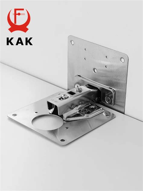 Kak 8 조각 캐비닛 힌지 수리 플레이트 나사와 스테인레스 스틸 가구 도어 힌지 고정 플레이트 도어 하드웨어 수리 도구