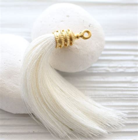 Ivory Silk Tassel Gold Cap Silk Tassel Large Long Tassel Etsy
