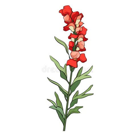 простой мультфильм стиль Snapdragon с толстыми линиями на белом фоне