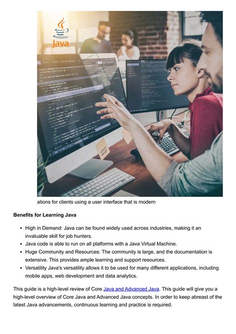 Overview Of Core Java And Advanced Java Concepts Pdf