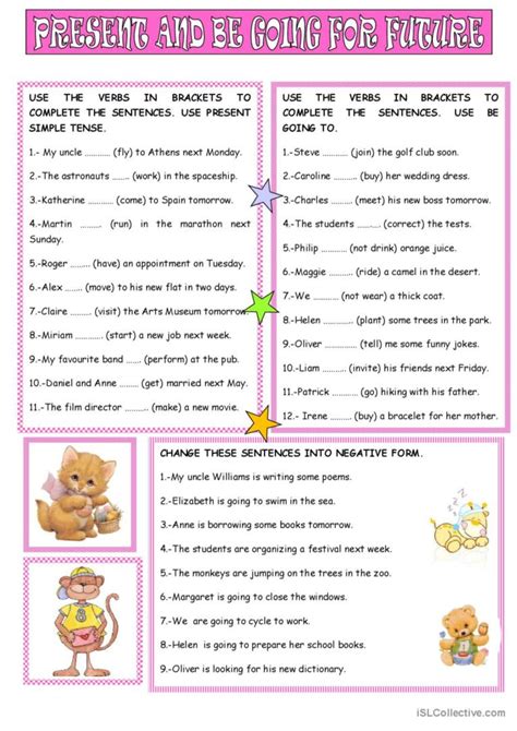 FUTURE PRESENT AND BE GOING TO Deutsch DAF Arbeitsblätter pdf doc