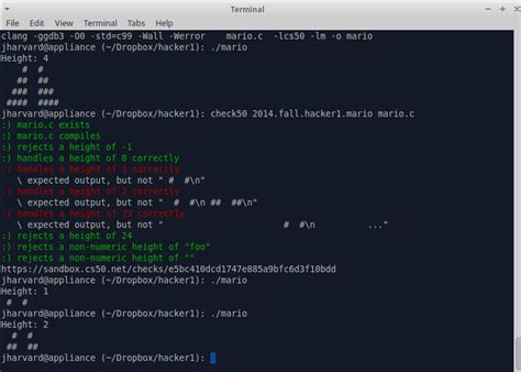 Hacker1 Mario Output Appear Correct But Won T Pass Check50 CS50