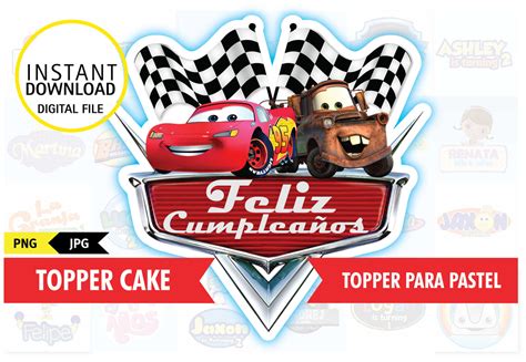 Cars Mcqueen Lightning Printable Topper Cake Phigraphic